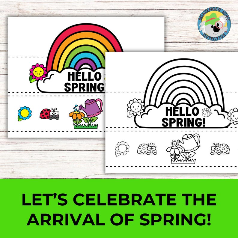 Spring Paper Crown Craft Activity, Coloring Printable First Day of ...