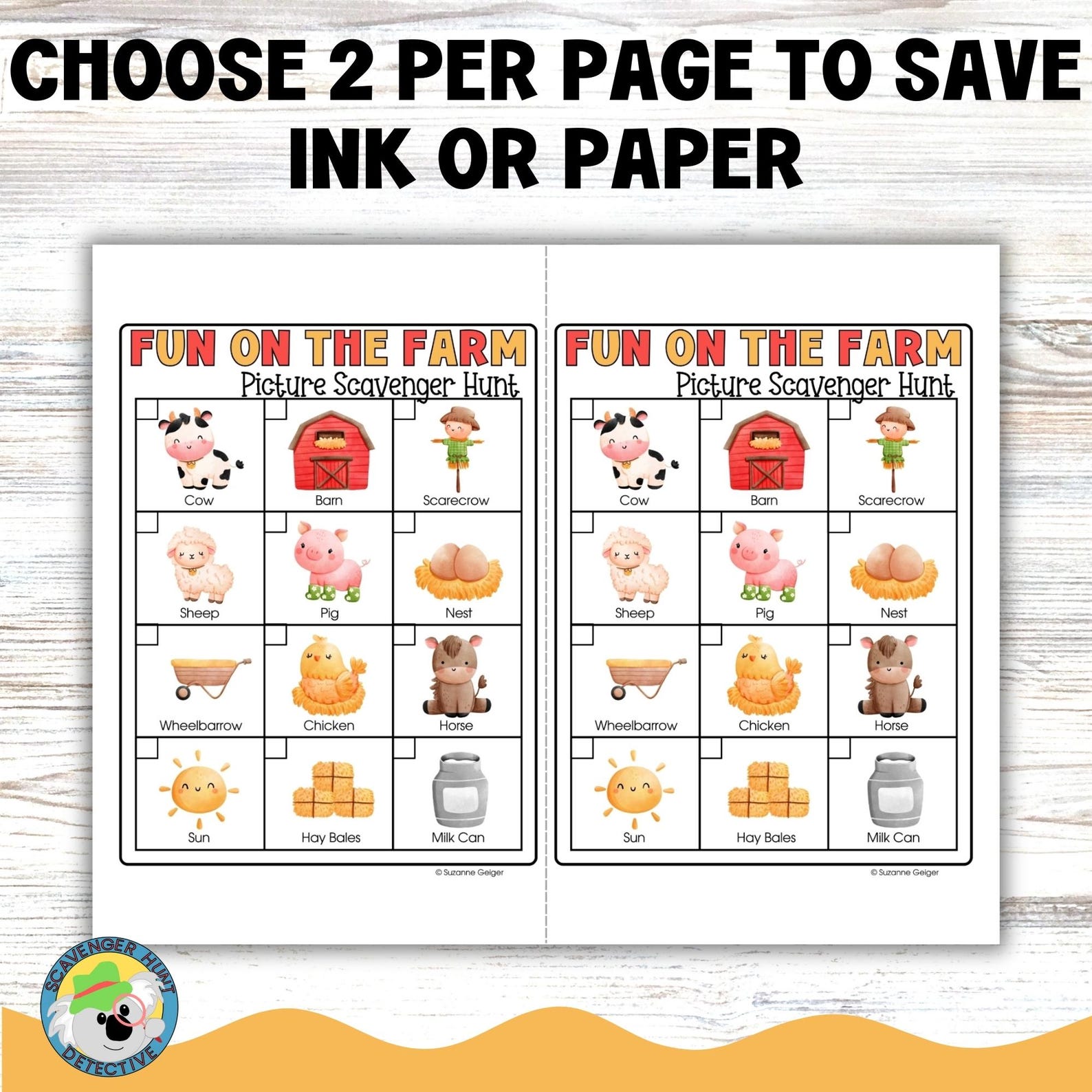 Farm Theme Scavenger Hunt for Preschoolers With Picture Clues, Daycare ...