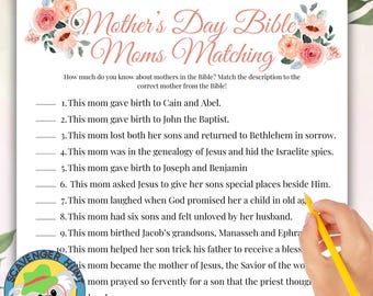 Mothers Day Bible Moms Matching Game, Bible Mothers Day Game Moms of ...