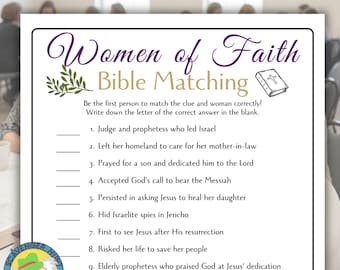 Bible Women of Faith Matching Game, Women's Ministry Women of the Bible ...