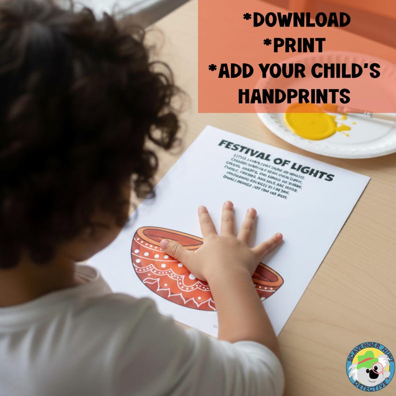 Diwali Handprint Craft Activity, Diwali Festival of Lights Diya Lamp ...