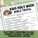 Holy Week Easter Bible Trivia Game for Kids, Easter Story Bible Game ...