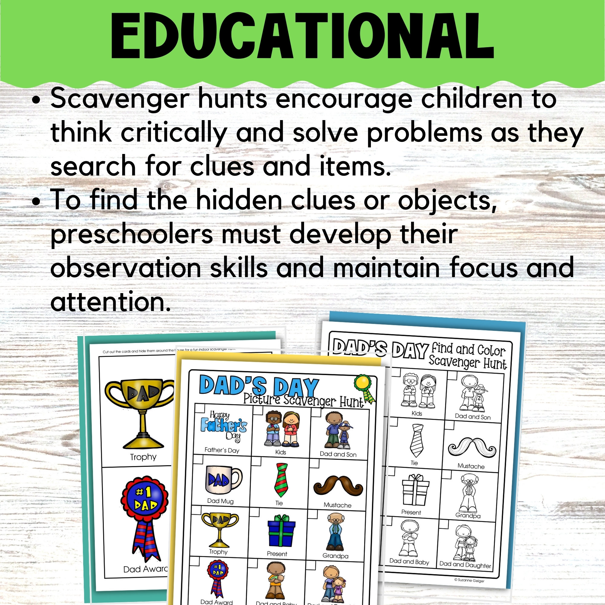 Father's Day Scavenger Hunt for Preschoolers With Picture Clues ...