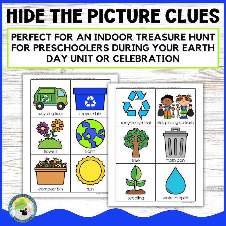Earth Day Scavenger Hunt for Preschoolers and Toddlers With Picture ...