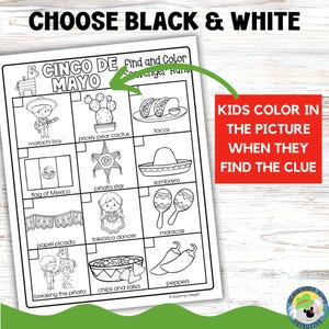 Cinco De Mayo Printable Picture Scavenger Hunt for Preschooler Toddlers ...