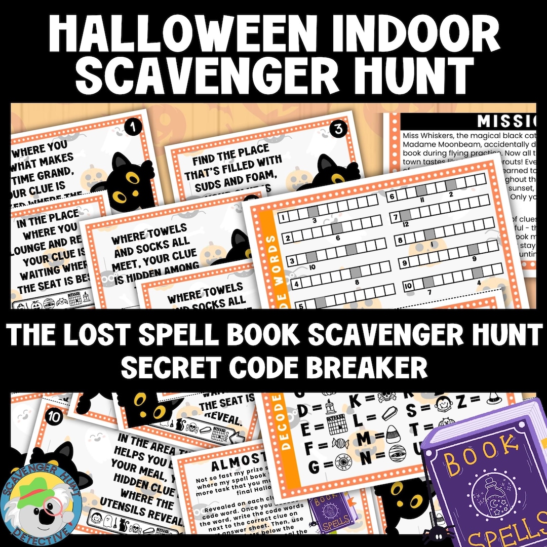 Halloween Scavenger Hunt Indoor Treasure Hunt Party Game for Kids ...