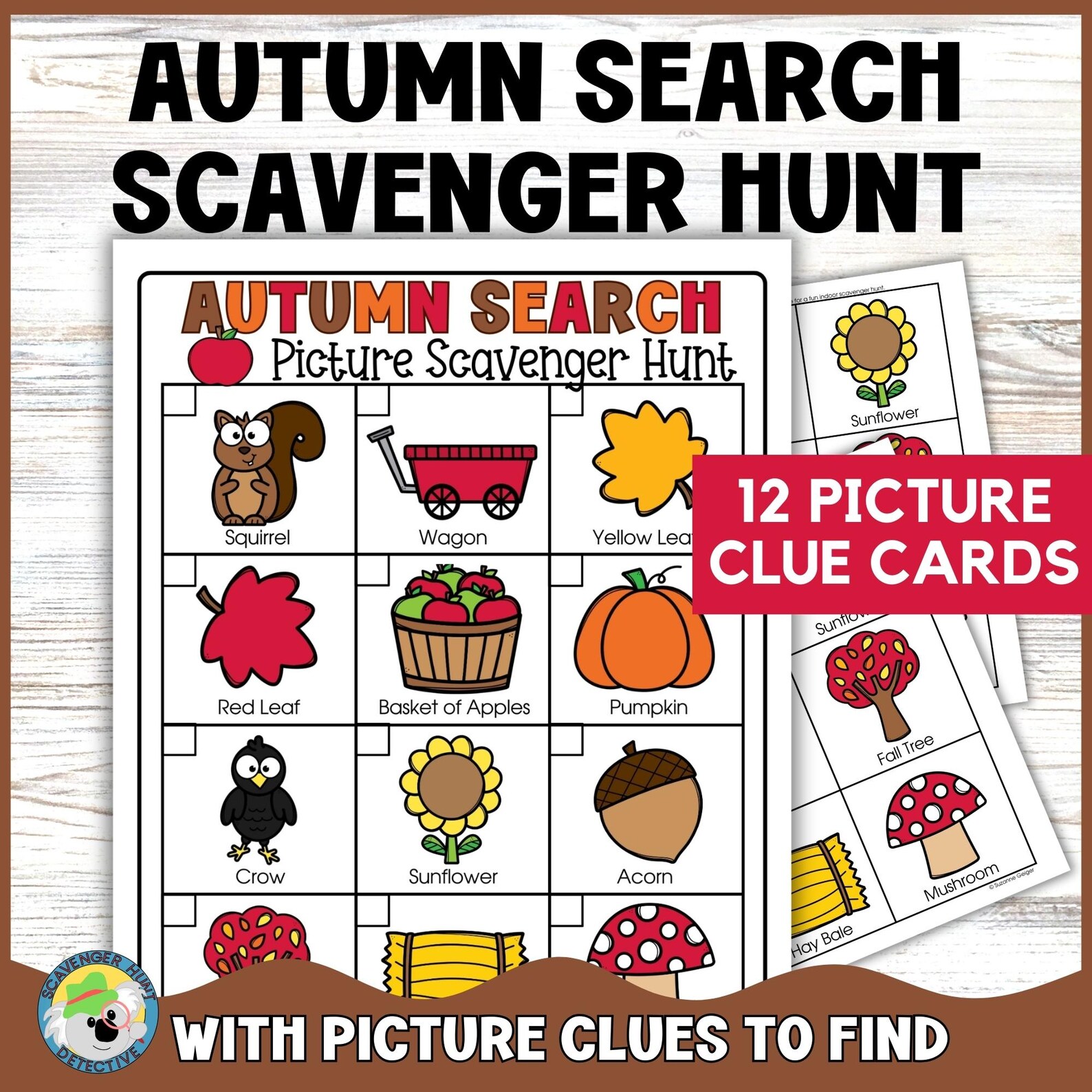 Autumn Scavenger Hunt for Preschool With Picture Clues, Toddler Fall ...