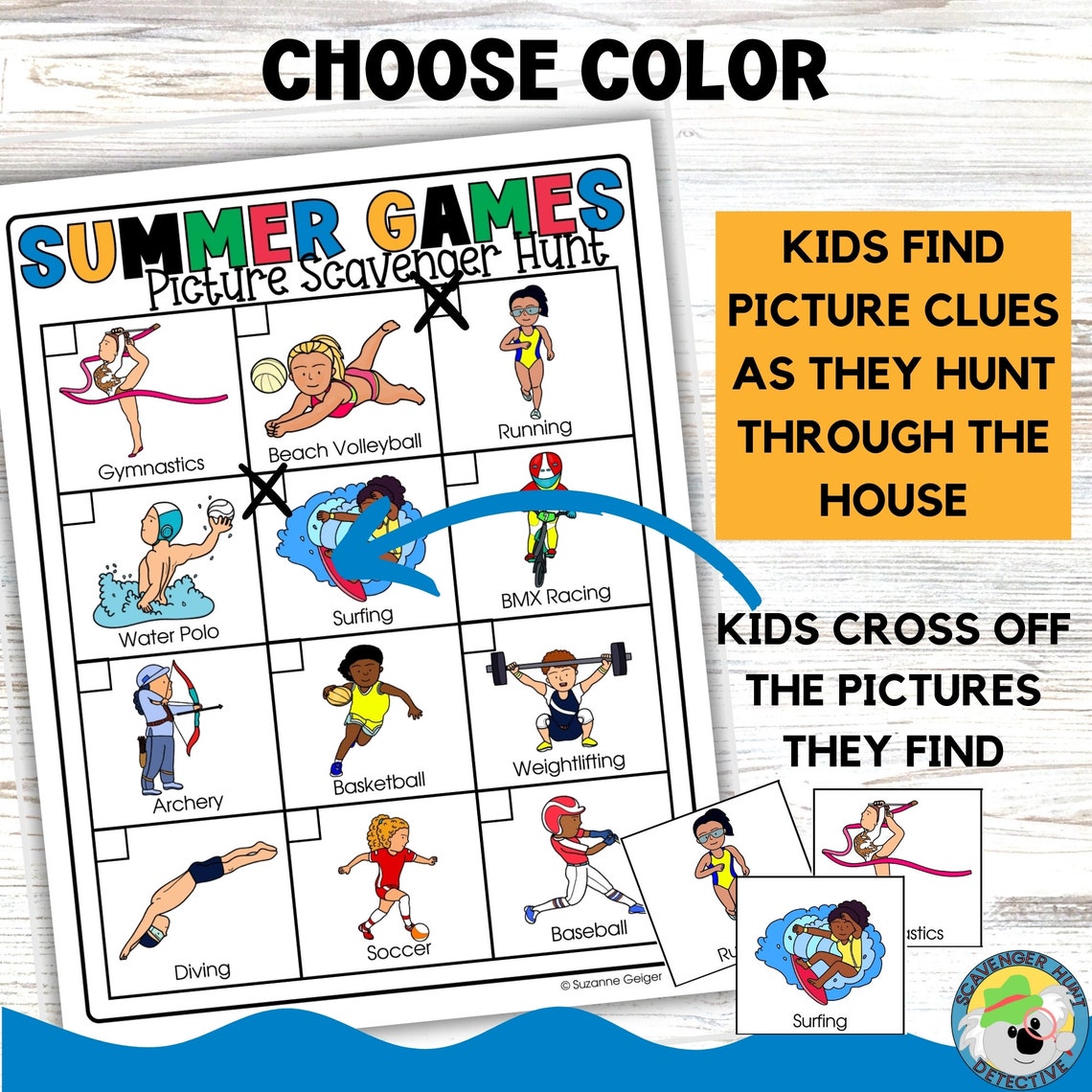 2024 Summer Games Scavenger Hunt for Preschoolers With Picture Clues ...
