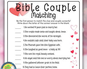 Bible Couples Charades Game, Printable Valentine's Party Game Church ...