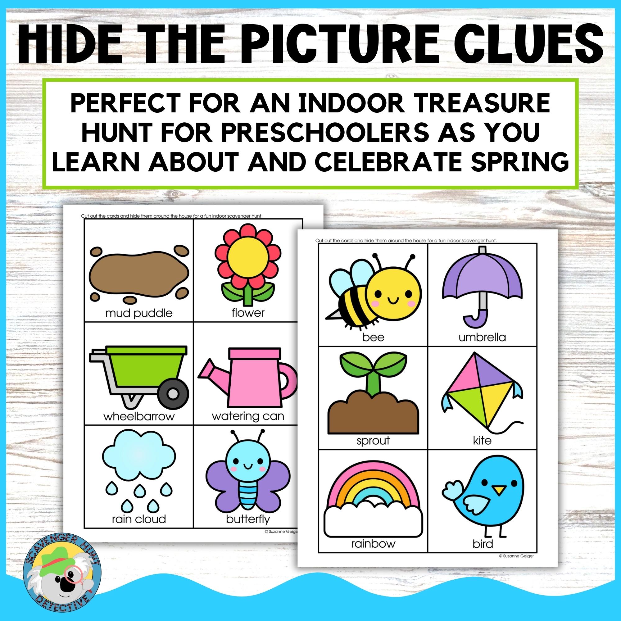 Spring Scavenger Hunt for Preschoolers and Toddlers With Picture Clues ...