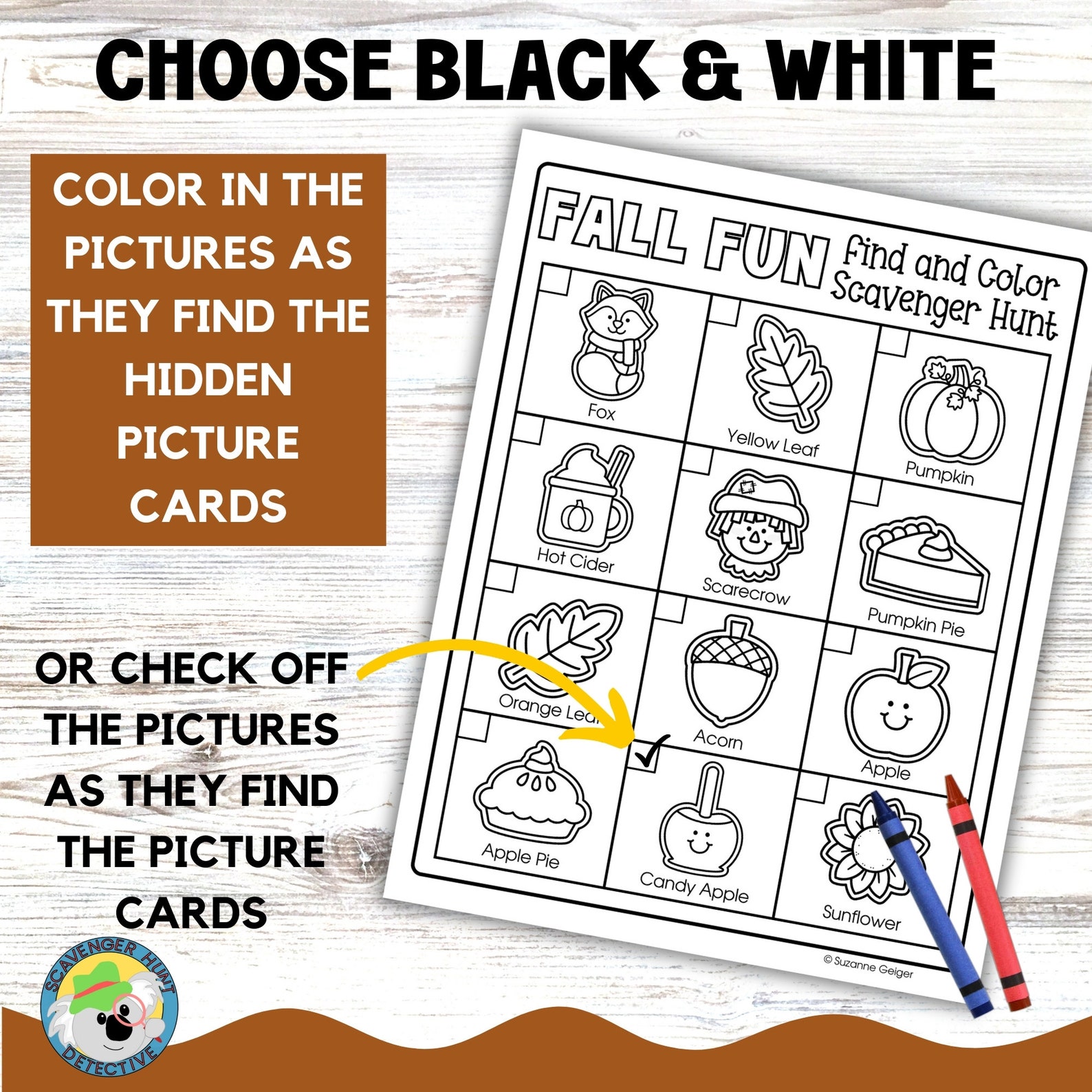 Fall Scavenger Hunt for Preschoolers With Picture Clues, Toddler Fall ...
