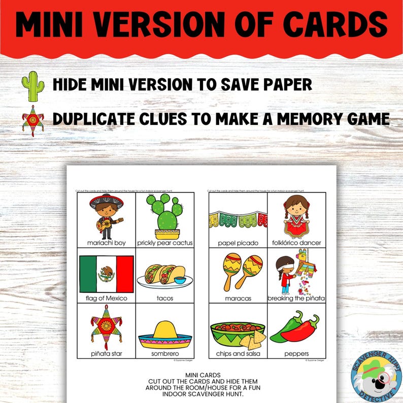 Cinco De Mayo Printable Picture Scavenger Hunt for Preschooler Toddlers ...