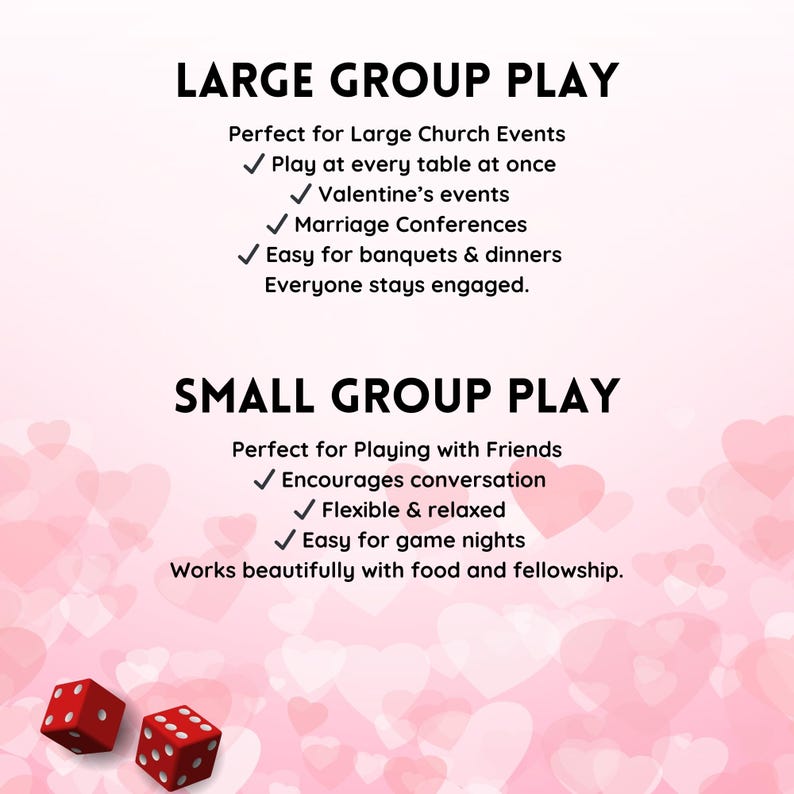 Bible Couples Trivia Dice Game, Church Christian Valentine's Party ...