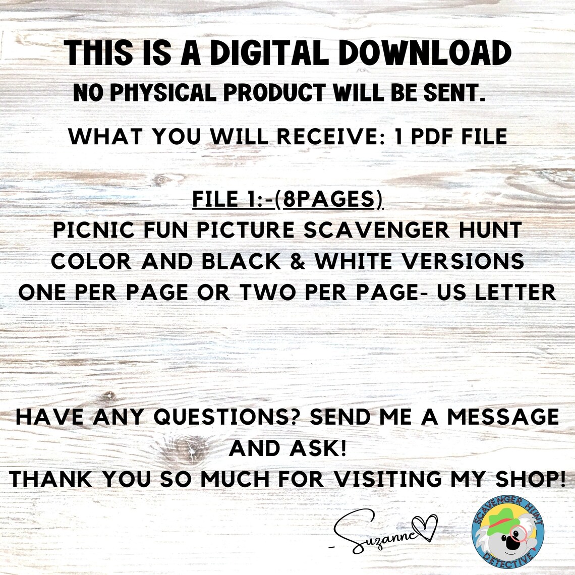 Picnic Scavenger Hunt for Preschoolers With Picture Clues, Toddler ...