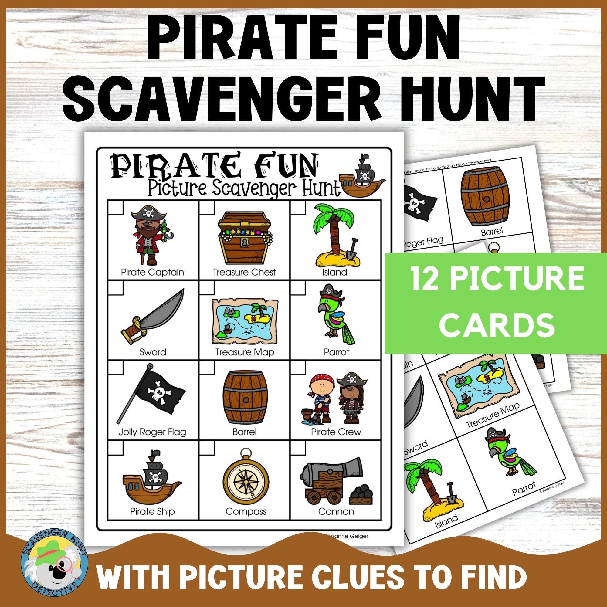 Pirate Scavenger Hunt for Preschoolers With Picture Clues, Daycare ...