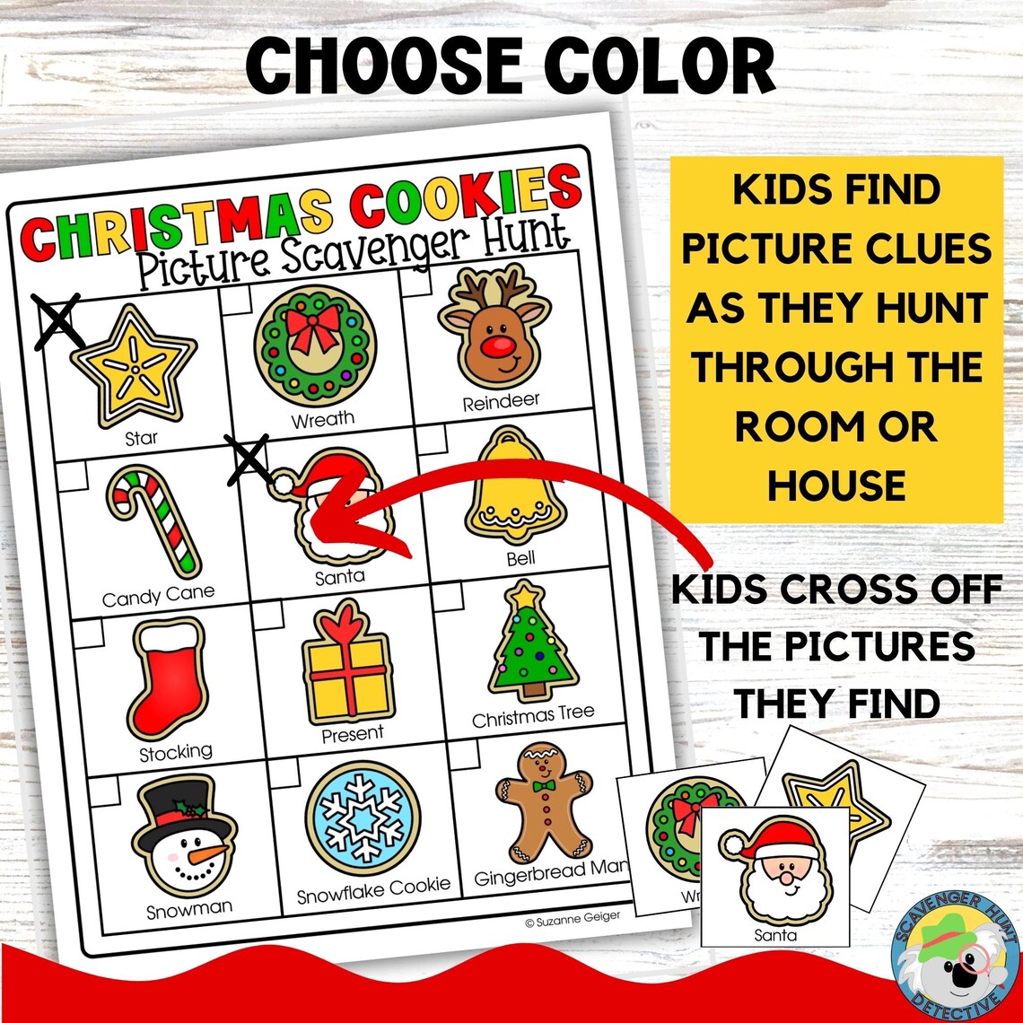 Christmas Cookie Scavenger Hunt for Preschoolers With Picture Clues ...