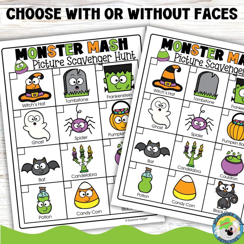 Halloween Cute Monsters Scavenger Hunt Preschool With Picture Clues ...