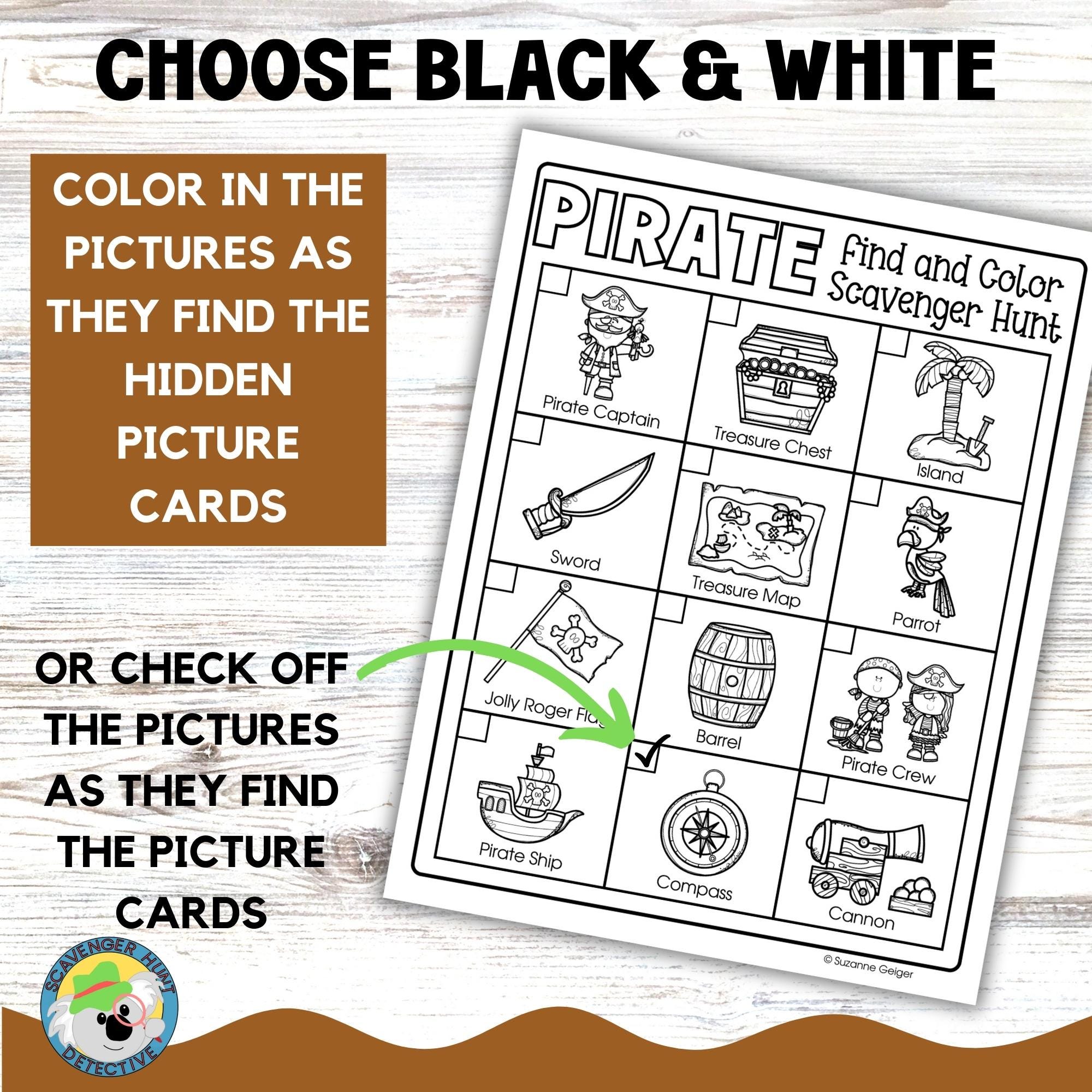 Pirate Scavenger Hunt for Preschoolers With Picture Clues, Daycare ...