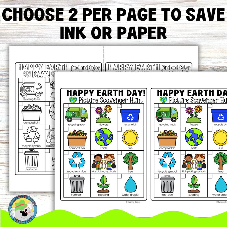 Earth Day Scavenger Hunt for Preschoolers and Toddlers With Picture ...