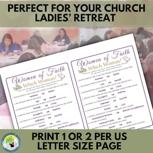 Women of the Bible Trivia Game, Women's Ministry Bible Women Guessing ...