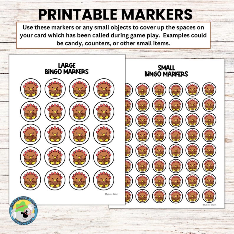 Thanksgiving Turkey in Disguise Bingo Game Printable 50 Cards ...