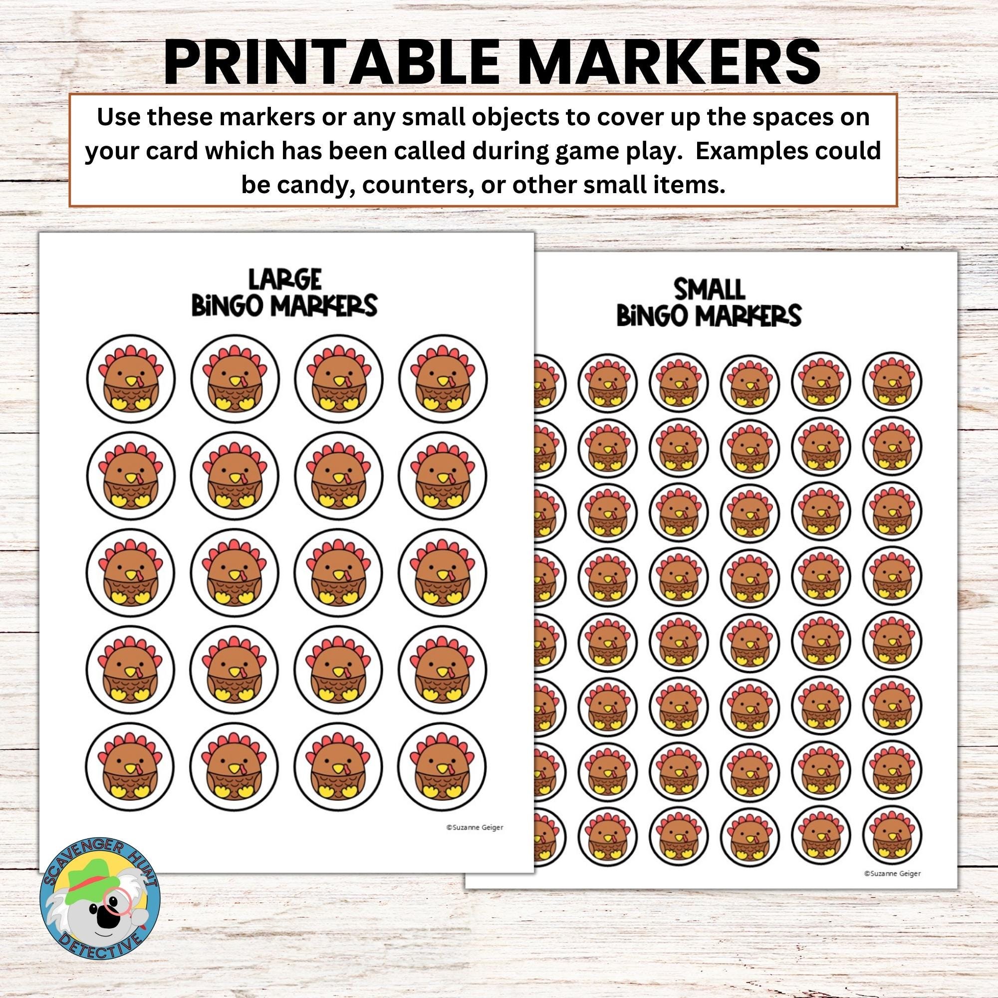 Thanksgiving Turkey in Disguise Bingo Game Printable 50 Cards ...