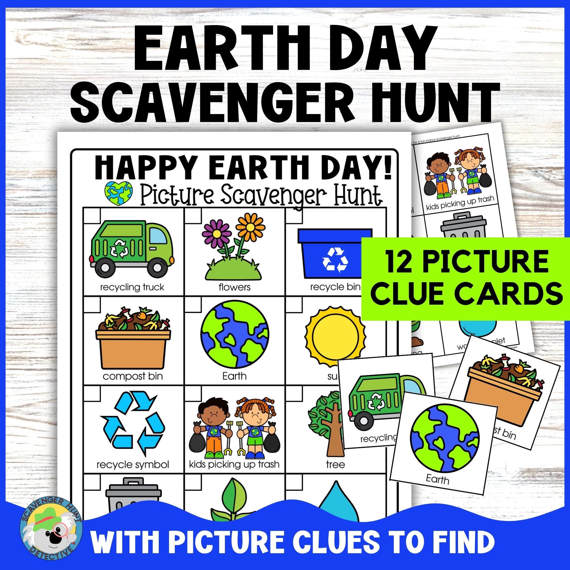 Earth Day Scavenger Hunt for Preschoolers and Toddlers With Picture ...