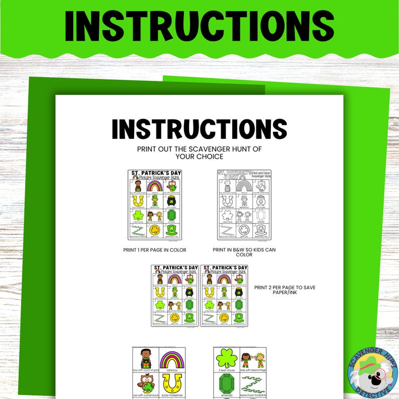 St. Patrick's Day Scavenger Hunt for Toddlers With Picture Clues ...