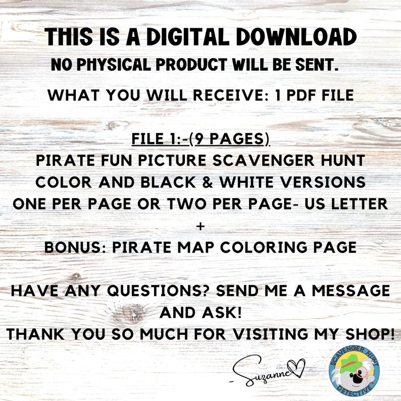 Pirate Scavenger Hunt for Preschoolers With Picture Clues, Daycare ...