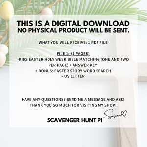 Holy Week Easter Bible Matching Game for Kids, Easter Story Bible Game ...