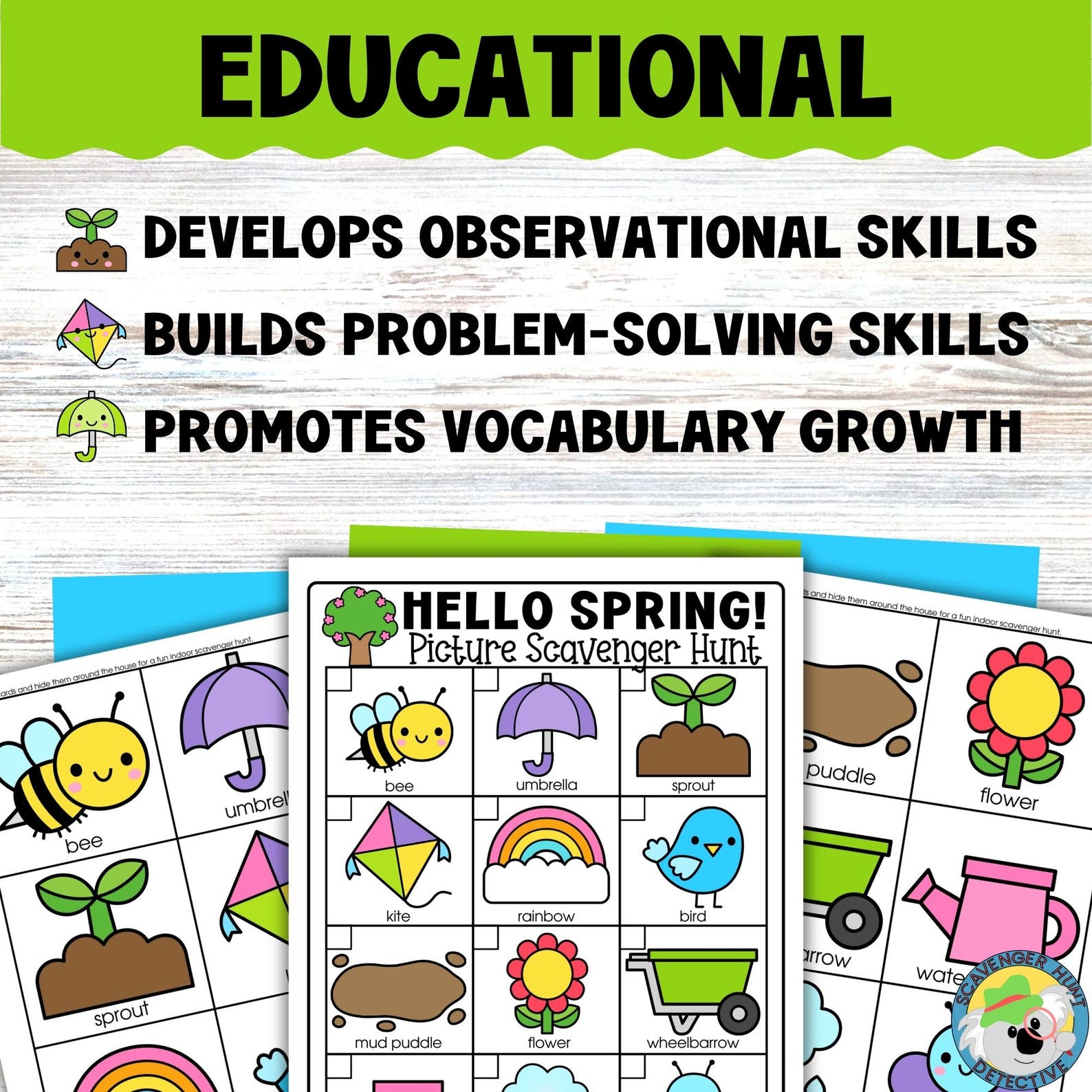 Spring Scavenger Hunt for Preschoolers and Toddlers With Picture Clues ...