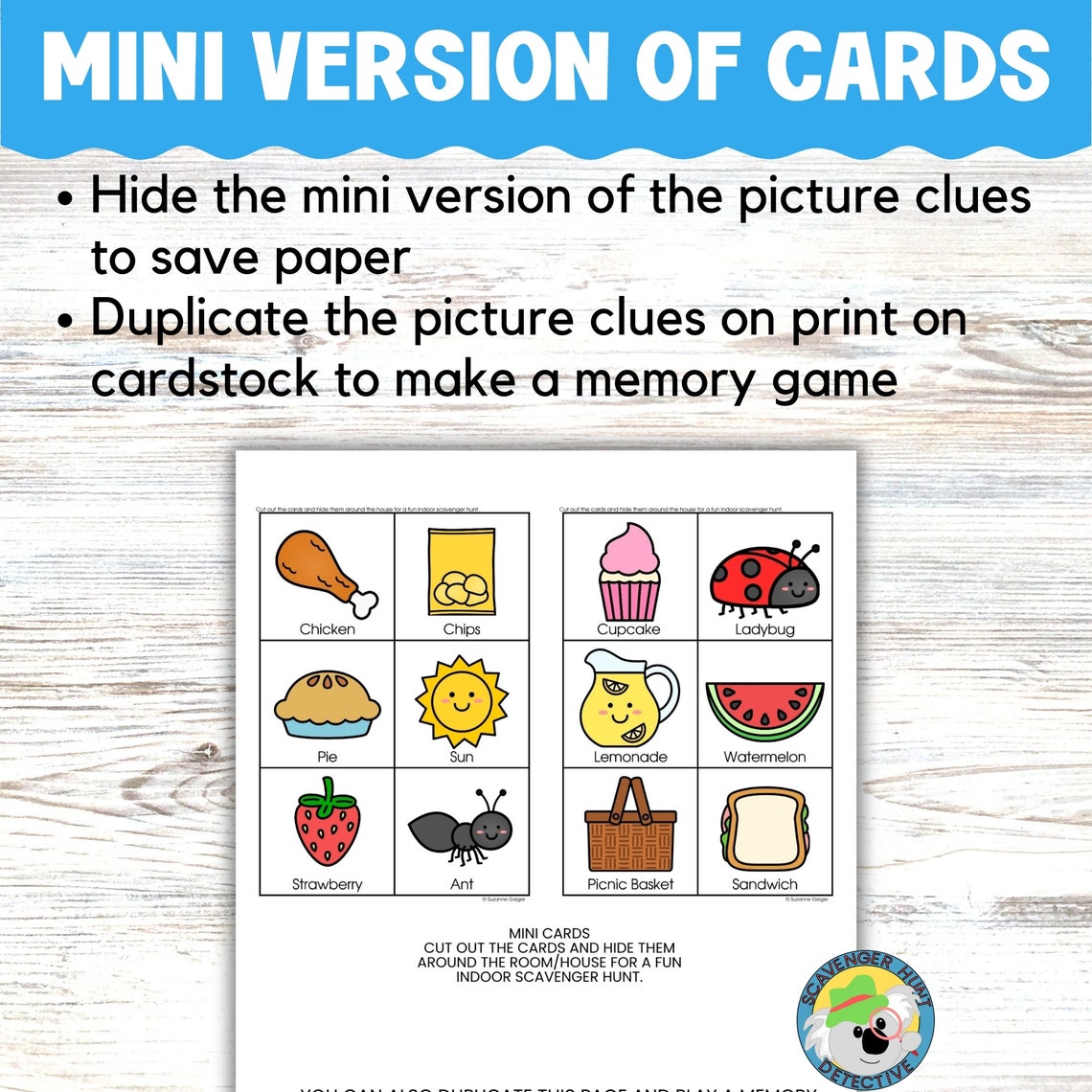 Picnic Scavenger Hunt for Preschoolers With Picture Clues, Toddler ...