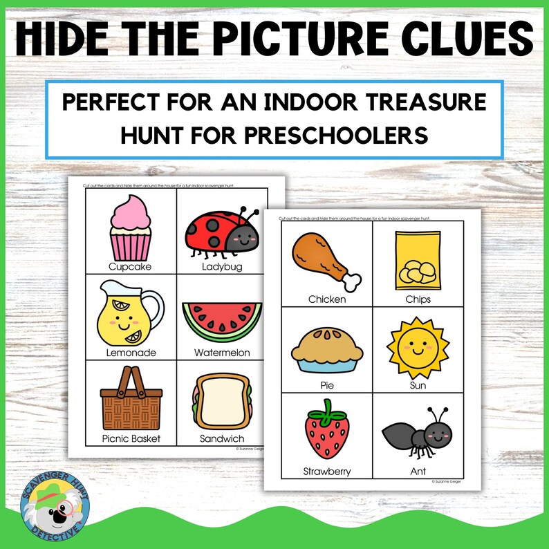 Picnic Scavenger Hunt for Preschoolers With Picture Clues, Toddler ...