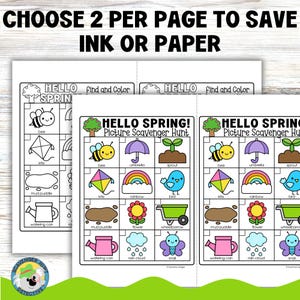 Spring Scavenger Hunt for Preschoolers and Toddlers With Picture Clues ...