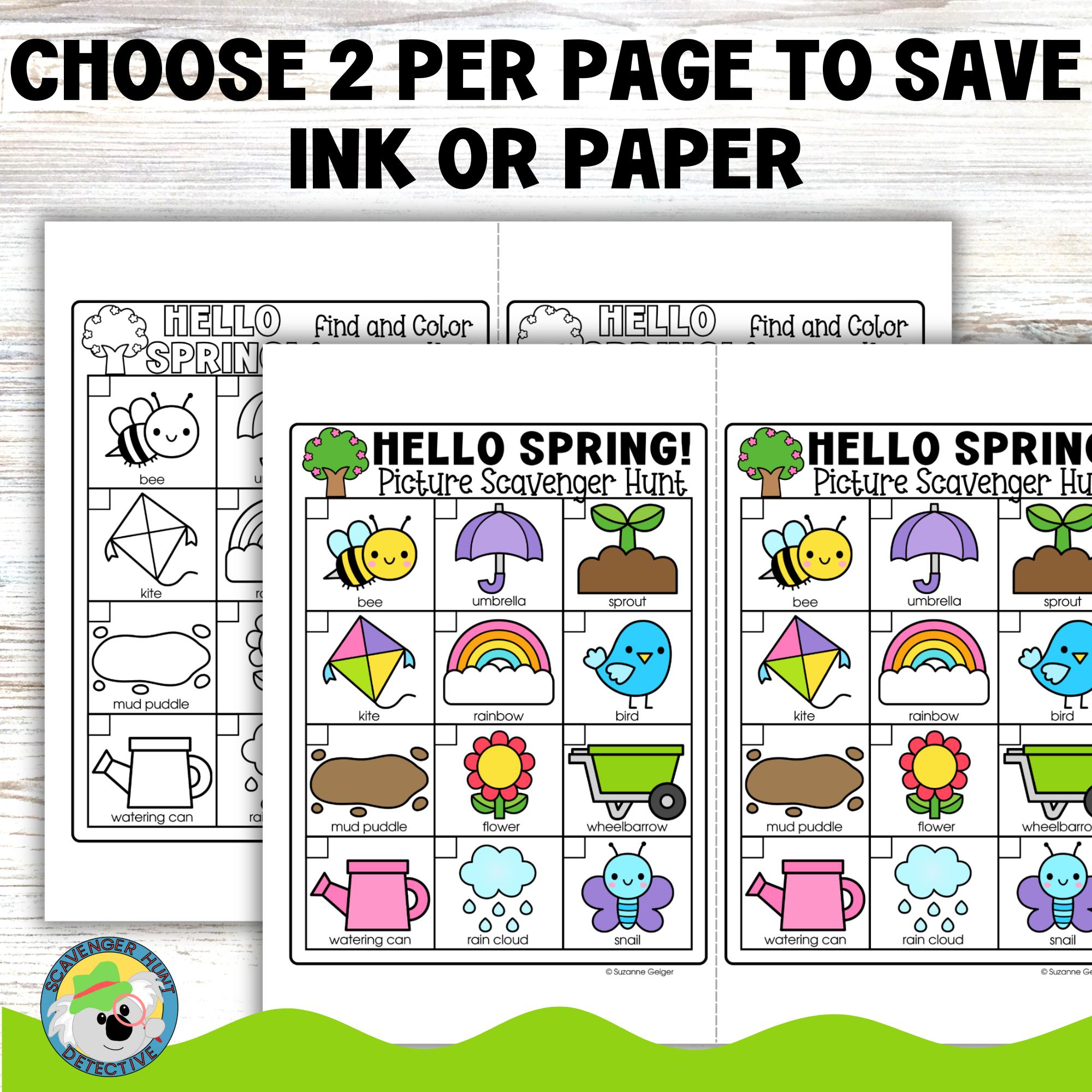 Spring Scavenger Hunt for Preschoolers and Toddlers With Picture Clues ...