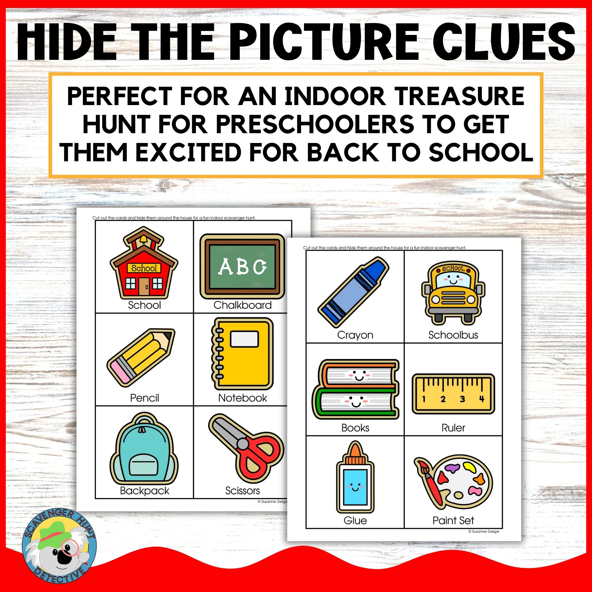 Back to School Scavenger Hunt for Preschoolers With Picture Clues ...