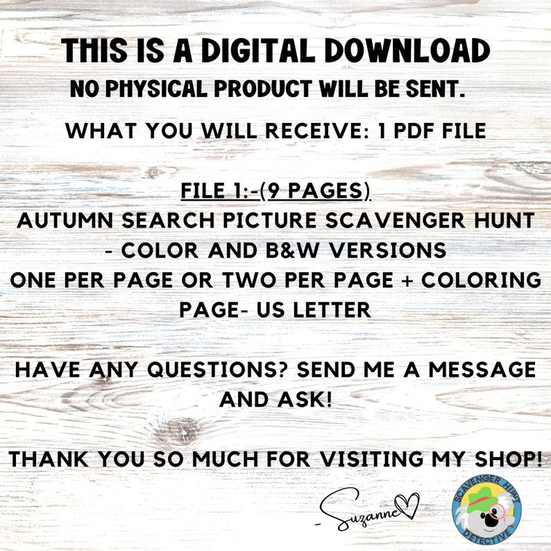 Autumn Scavenger Hunt for Preschool With Picture Clues, Toddler Fall ...
