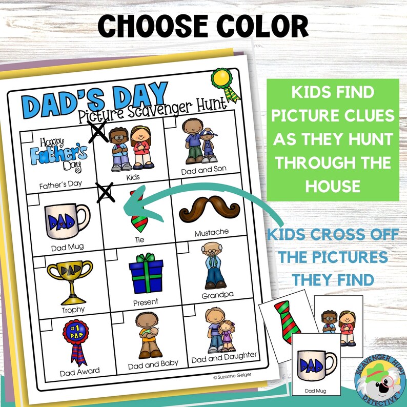 Father's Day Scavenger Hunt for Preschoolers With Picture Clues ...