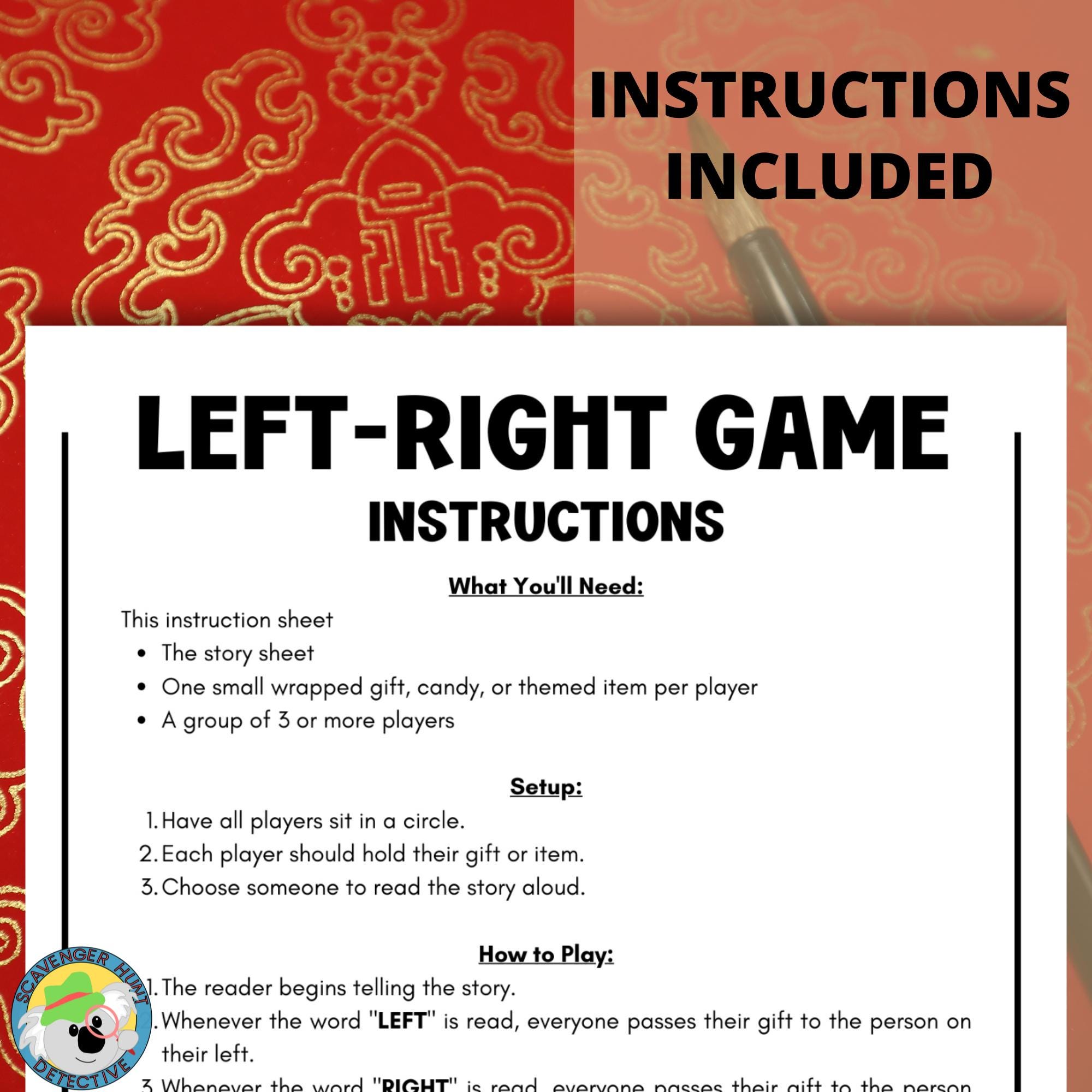 Chinese Lunar New Year Left-right Game Printable Year of the Snake ...