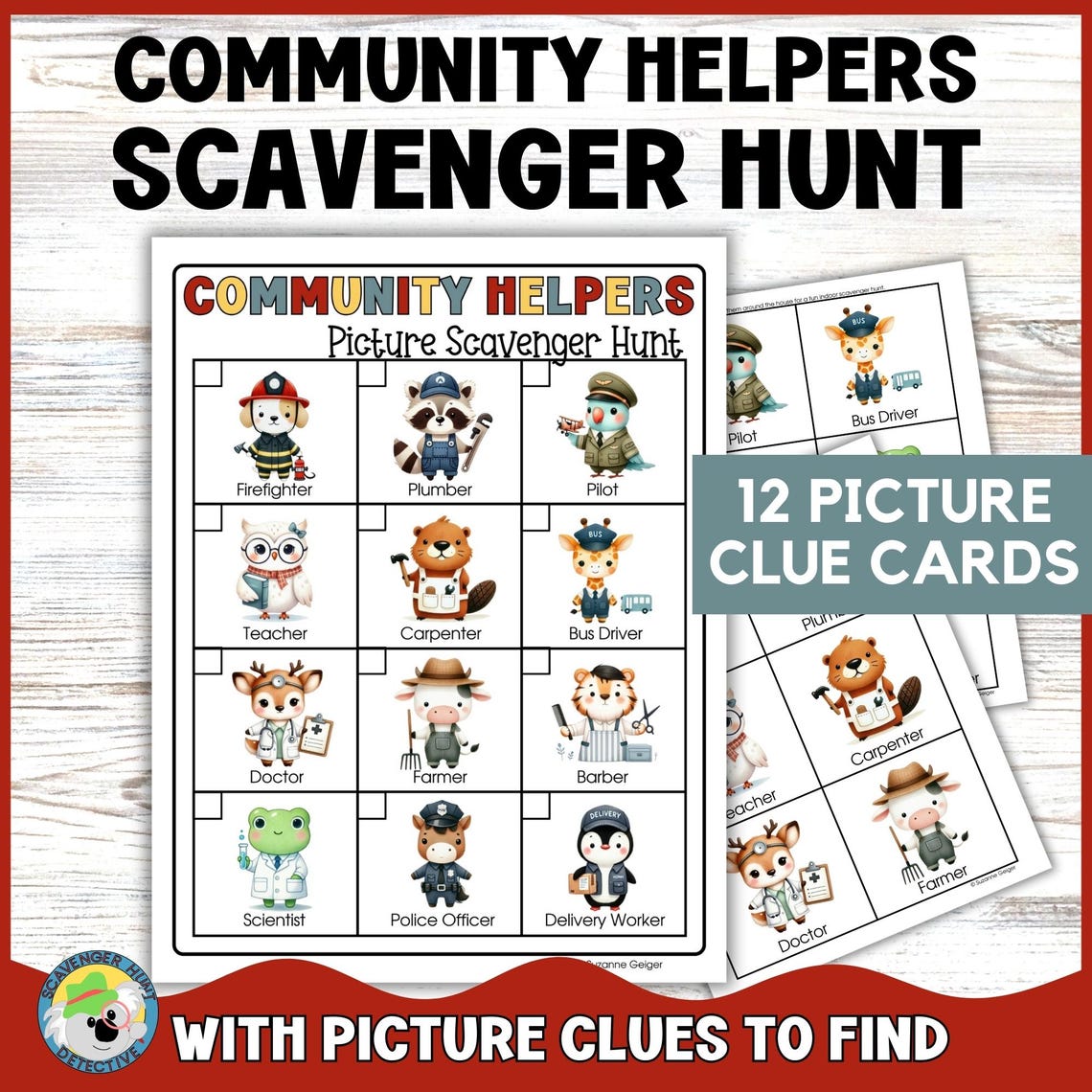 Community Helpers Scavenger Hunt for Preschoolers With Picture Clues ...