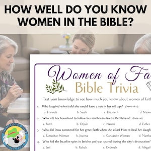 Bible Women of Faith Trivia Game, Women's Ministry Women of the Bible ...