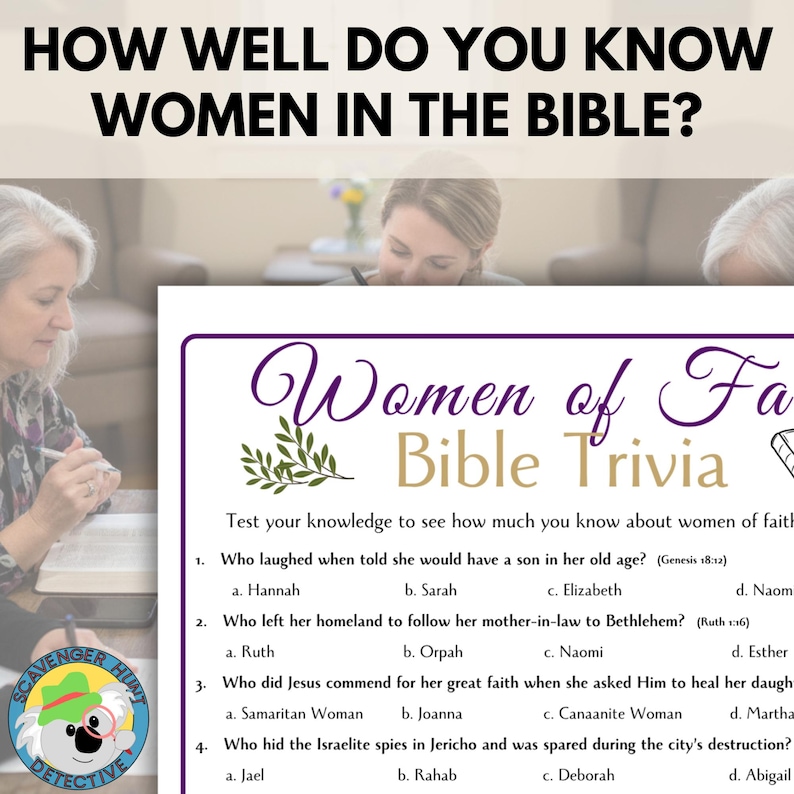 Bible Women of Faith Trivia Game, Women's Ministry Women of the Bible ...