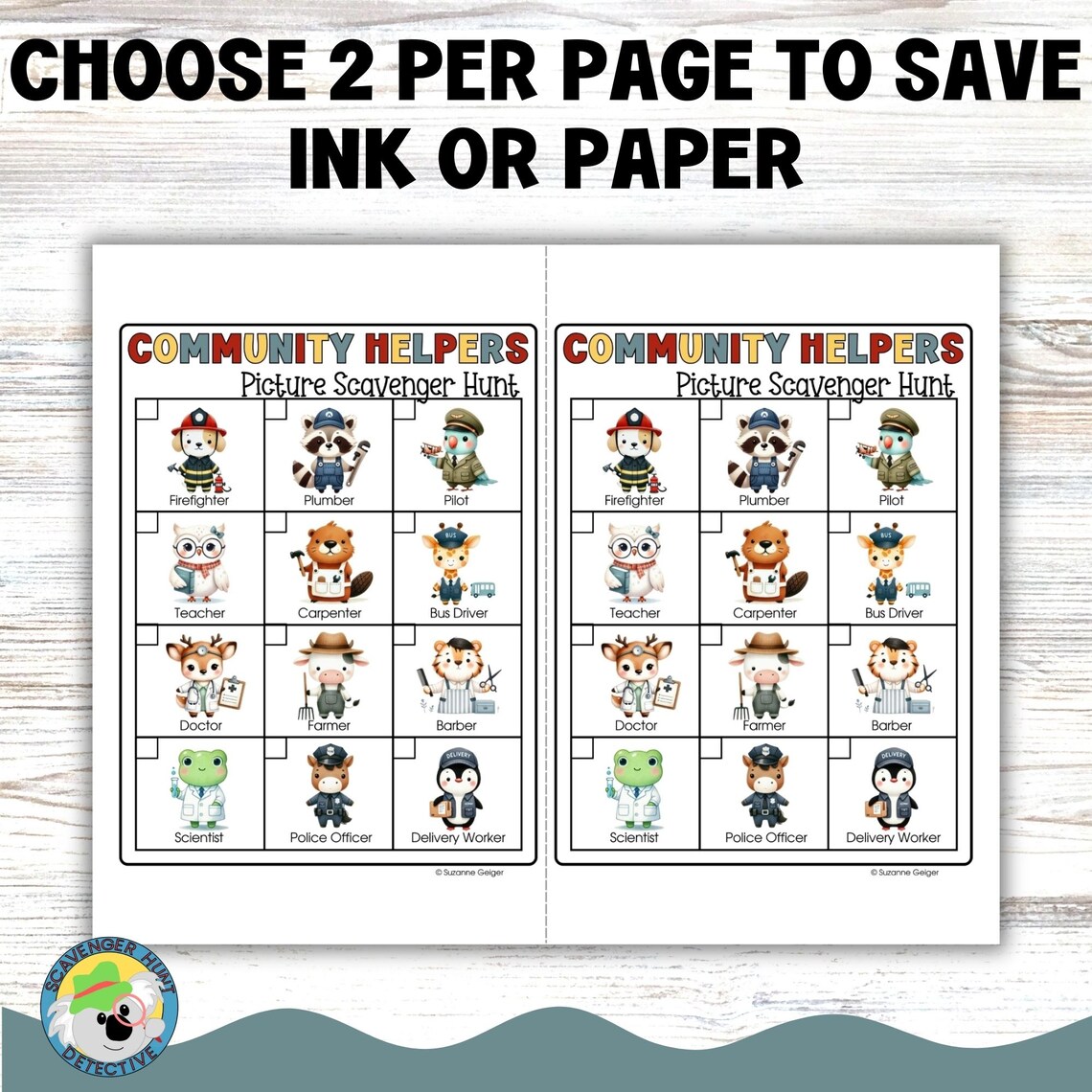 Community Helpers Scavenger Hunt for Preschoolers With Picture Clues ...