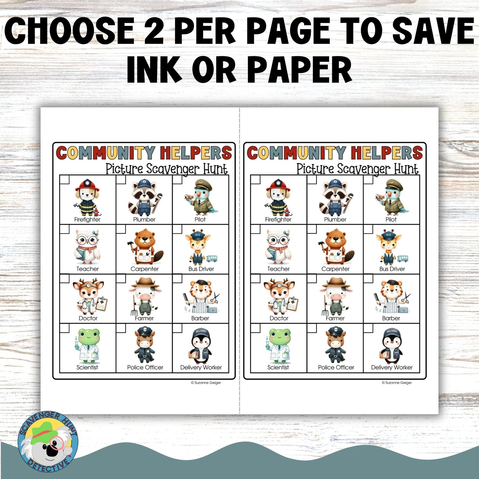 Community Helpers Scavenger Hunt for Preschoolers With Picture Clues ...