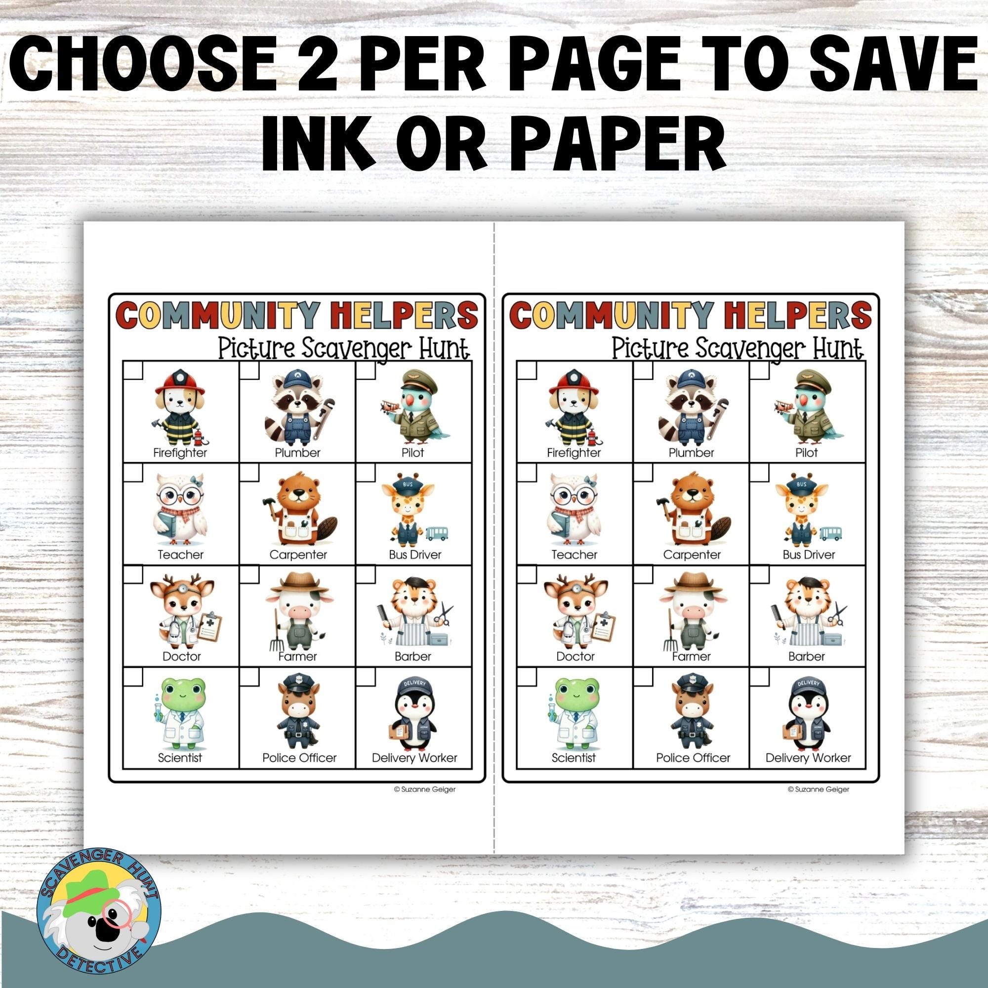 Community Helpers Scavenger Hunt for Preschoolers With Picture Clues ...