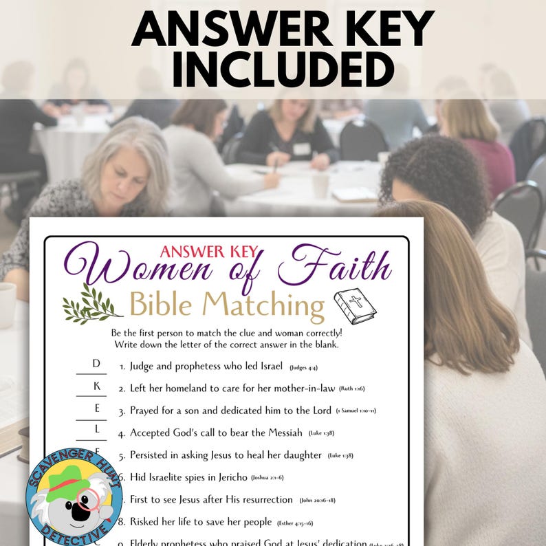 Bible Women of Faith Matching Game, Women's Ministry Women of the Bible ...