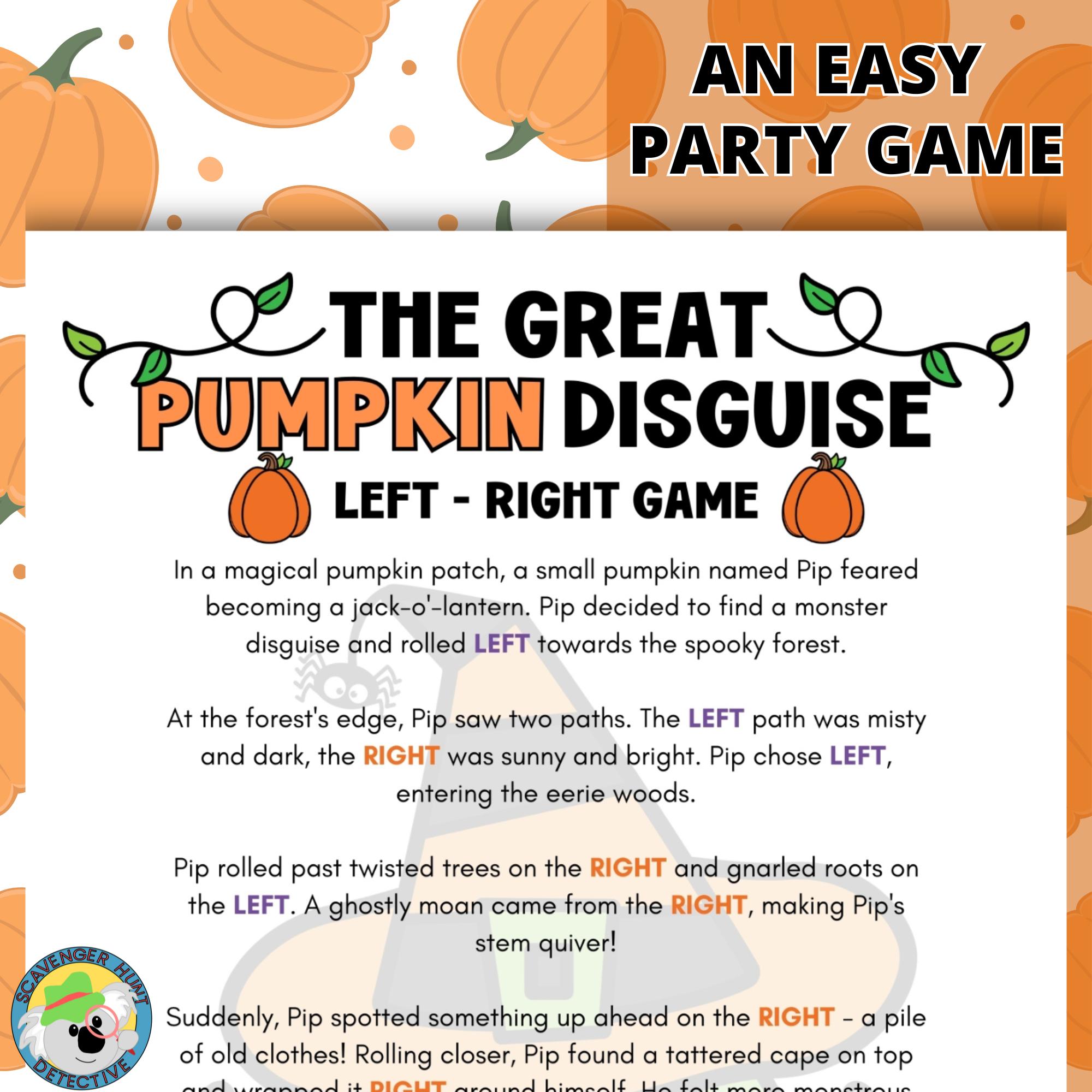 Disguise a Pumpkin Halloween Left-right Game and Craft Pass the Pumpkin ...
