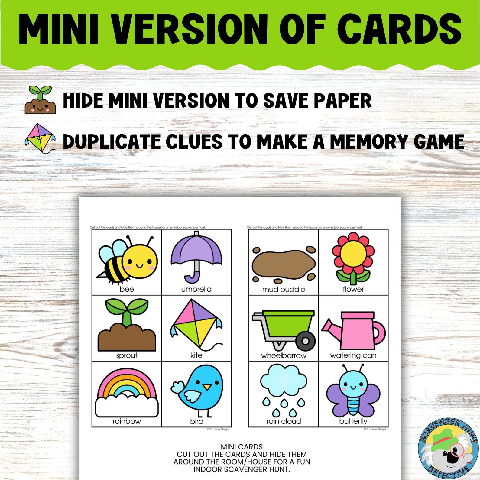 Spring Scavenger Hunt for Preschoolers and Toddlers With Picture Clues ...