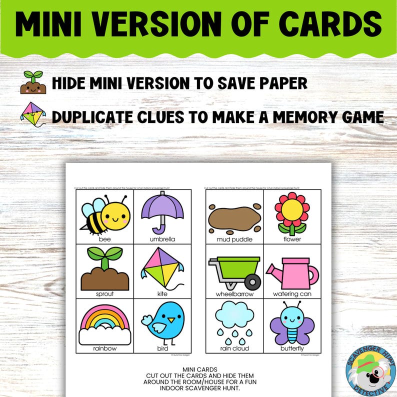 Spring Scavenger Hunt for Preschoolers and Toddlers With Picture Clues ...