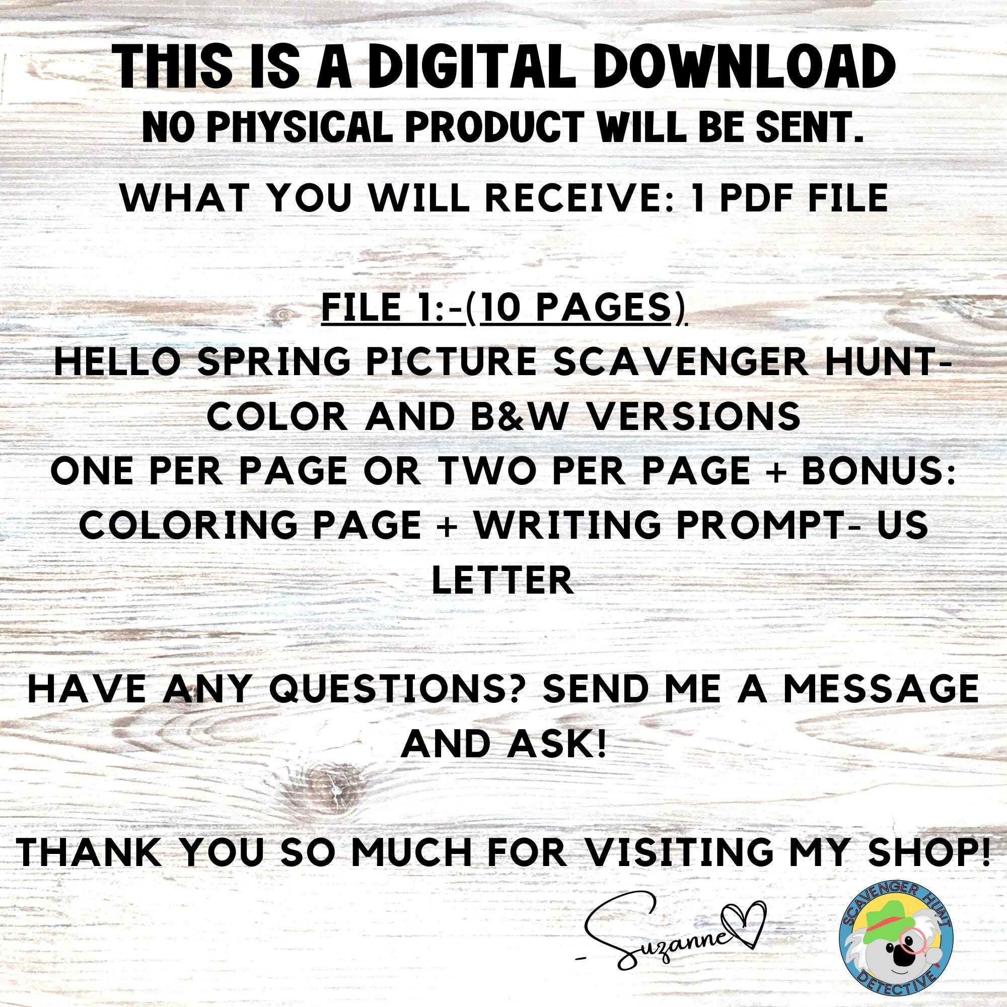 Spring Scavenger Hunt for Preschoolers and Toddlers With Picture Clues ...